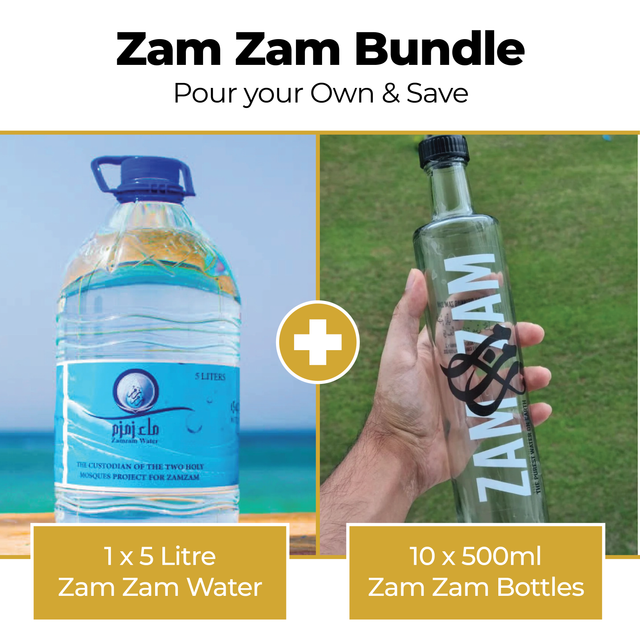 Zam Zam Bundle Deal (1 x 5L Zam Zam Water + 10 x 500ml Zam Zam Bottles ...